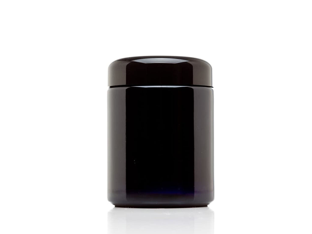 250ml Wide Mouth UV Glass Jar with Black Screw Top Lid | ULTRA JARS