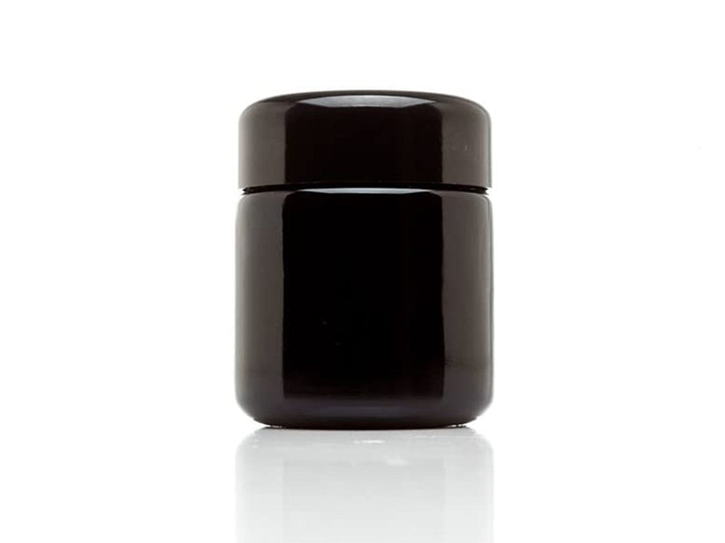 50ml Tall UV Glass Jar with Black Screw Top Lid | ULTRA JARS